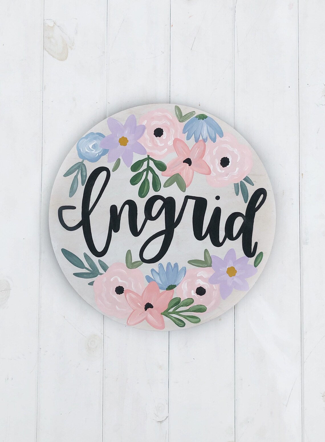 Girls Room Name Sign Round Name Sign for Girls Room Hand - Etsy