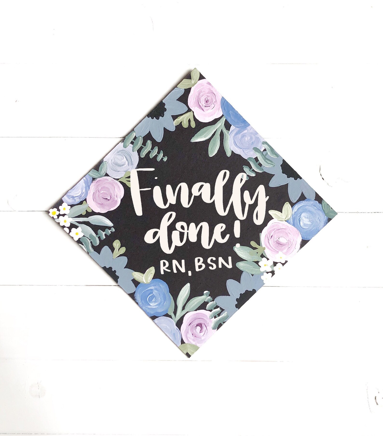 Painted Graduation Cap Floral Graduation Cap Hand Painted - Etsy
