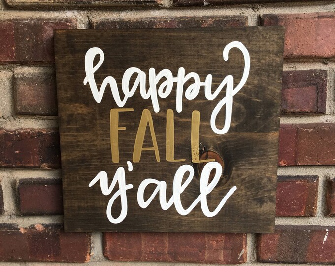 Happy Fall Yall Sign- Fall Sign- Fall Decor- Happy Fall Yall- Happy ...
