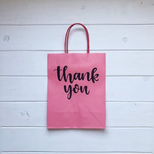 Thank You Gift Bag- Gift Bag- Thank You Custom Hand Lettered Gift Bag ...