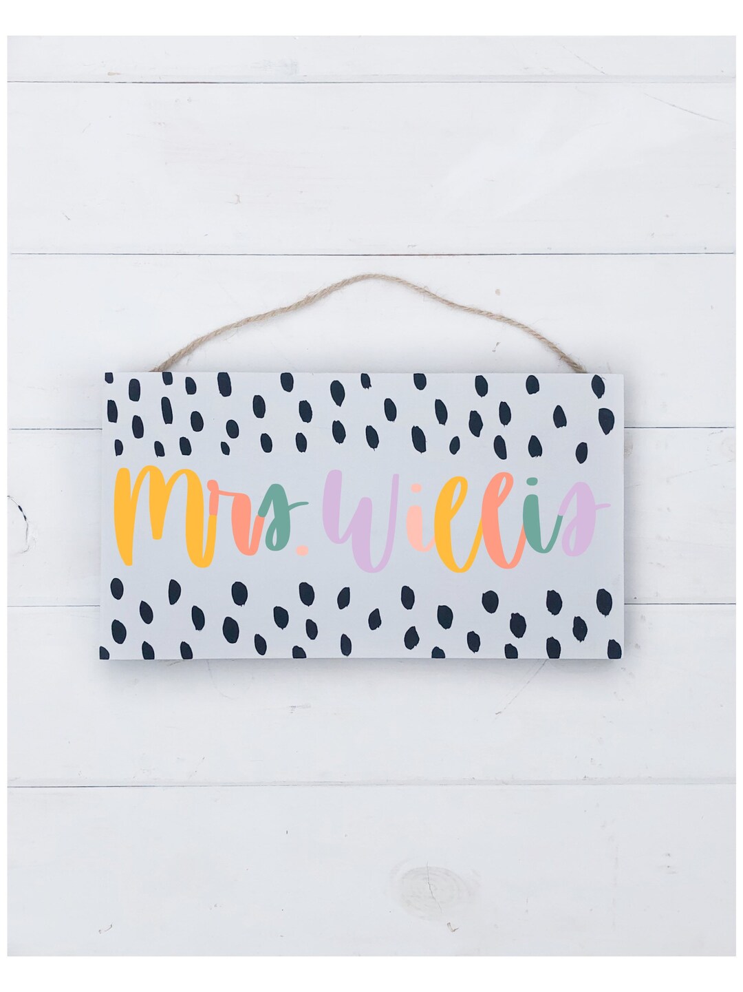 Teacher Name Sign- Custom Name Sign Teacher Door Hanger- Classroom ...