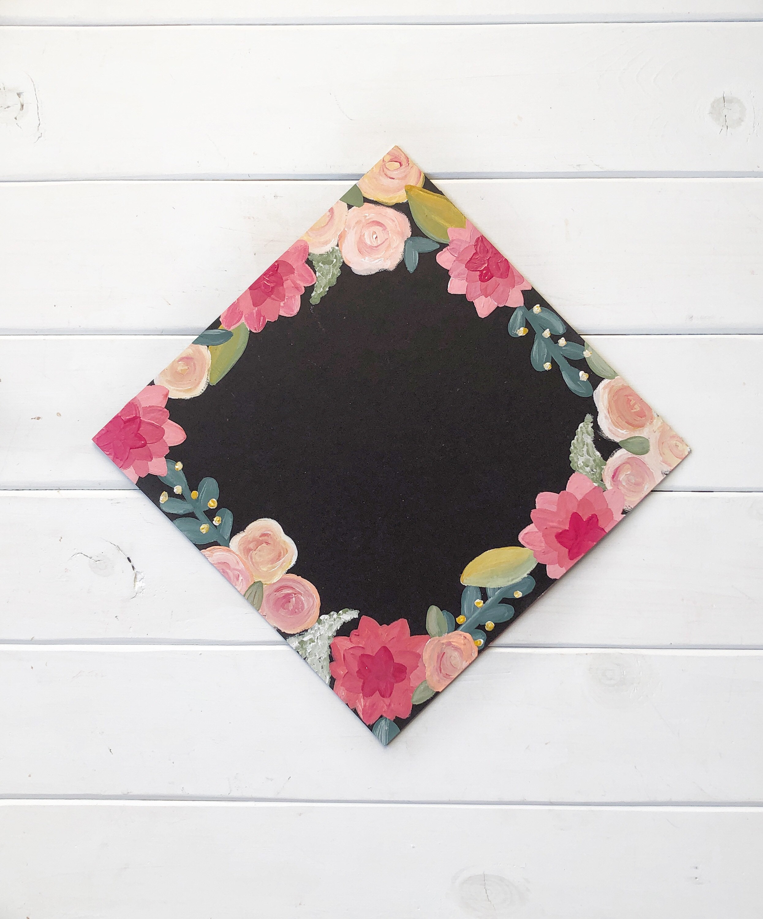 Painted Graduation Cap- Floral Graduation Cap- Hand Painted Graduation ...