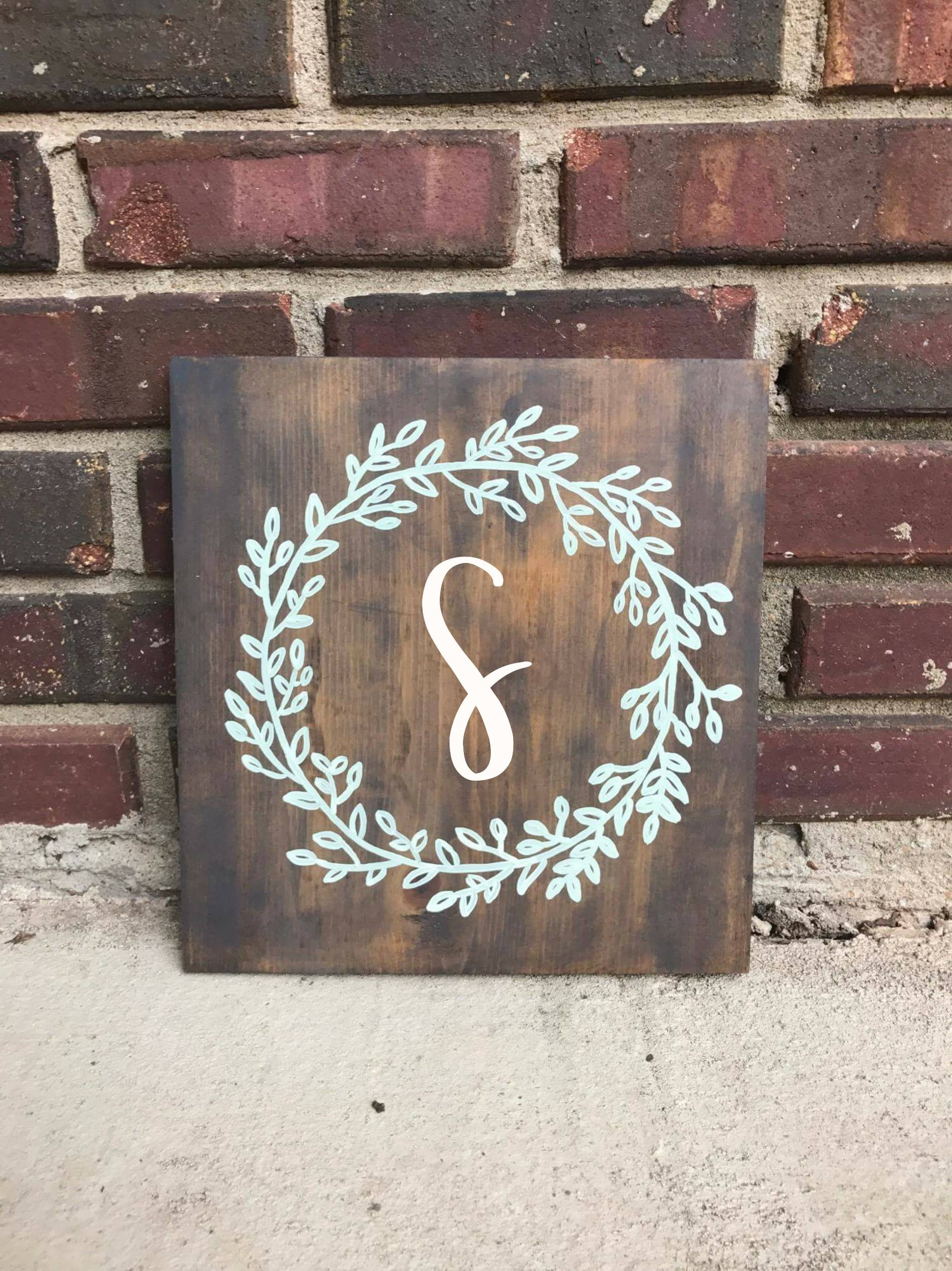 Monogram sign family letter sign custom initial sign last | Etsy