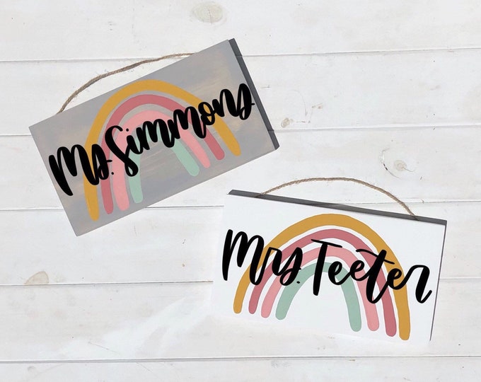 Teacher Name Sign- Custom Teacher Name Sign- Teacher Gift- Teacher Door ...
