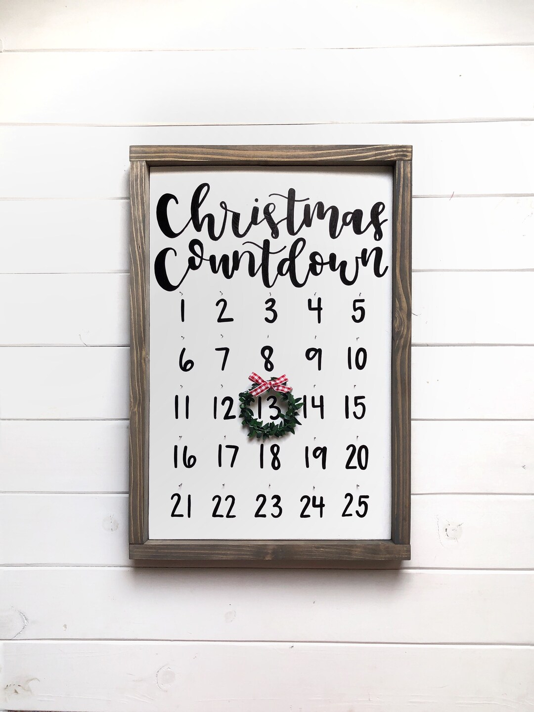 Christmas Countdown- Advent Calendar Sign- Wreath Countdown- Christmas ...