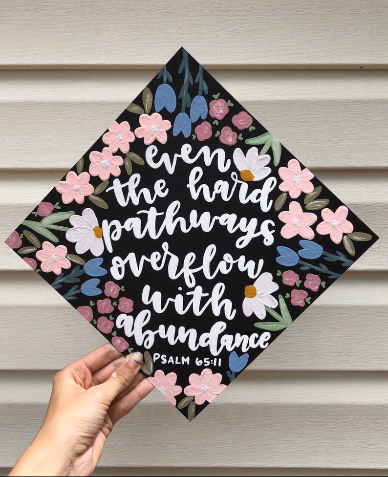 Painted Graduation Cap- Painted Flowers on Graduation Cap Topper ...