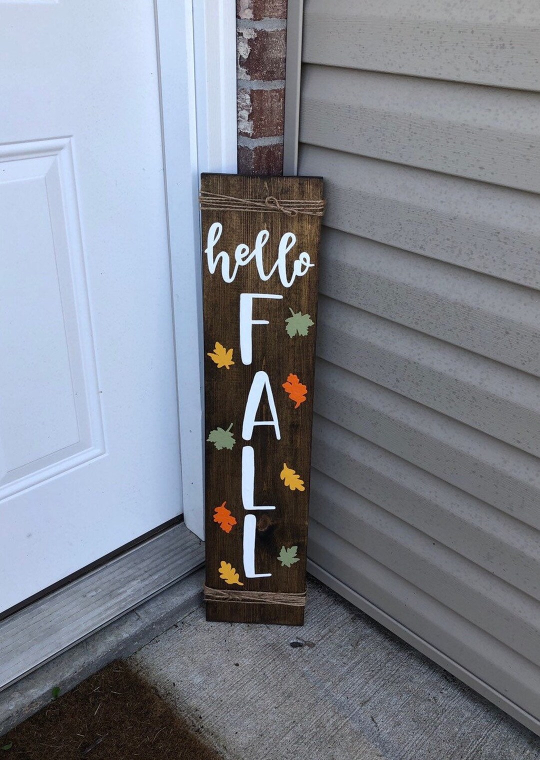Hello Fall Porch Sign- Fall Sign- Fall Porch Sign- Fall Decor- Happy ...