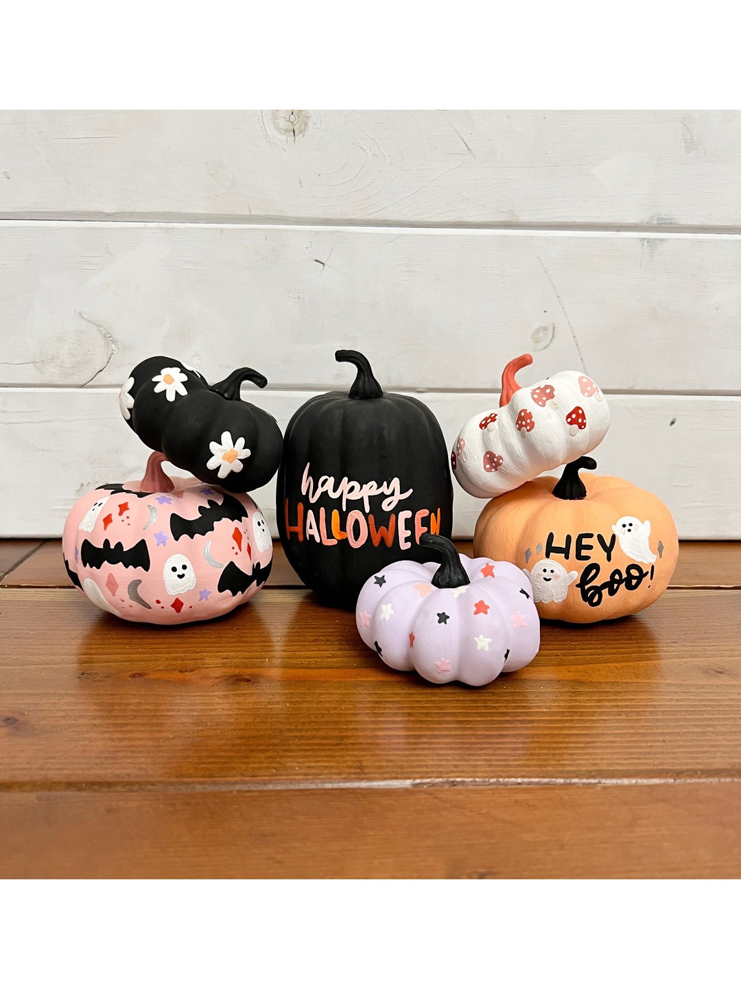 Hand Painted Pumpkins- Mini Painted Pumpkins- Pastel Halloween Pumpkins ...