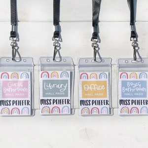 Classroom Hall Pass- Hall Pass Lanyard Set- Teacher Hall Pass- Custom ...