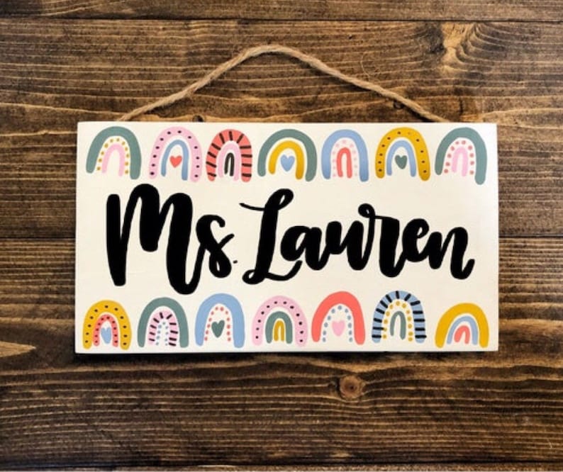 Teacher Name Sign Custom Teacher Name Sign Teacher Gift | Etsy