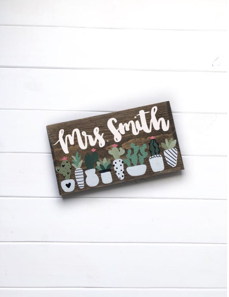 Teacher Name Sign- Custom Teacher Name Sign- Teacher Gift- Teacher Door ...