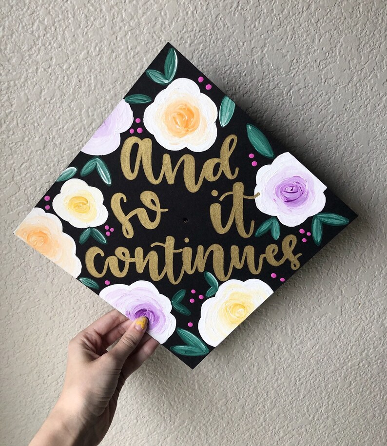 Painted Graduation Cap- Custom Graduation Cap Topper- Teacher ...