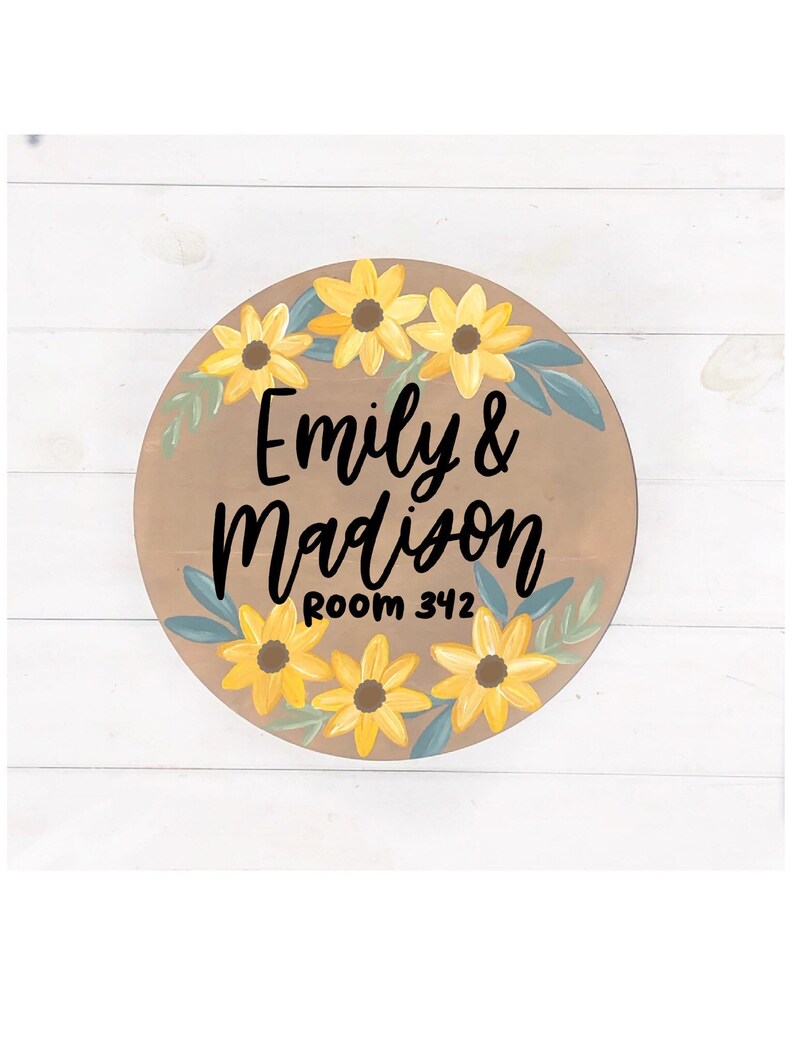 Dorm Room Door Sign- Dorm Room Name Sign- Round Sign Door Hanger ...