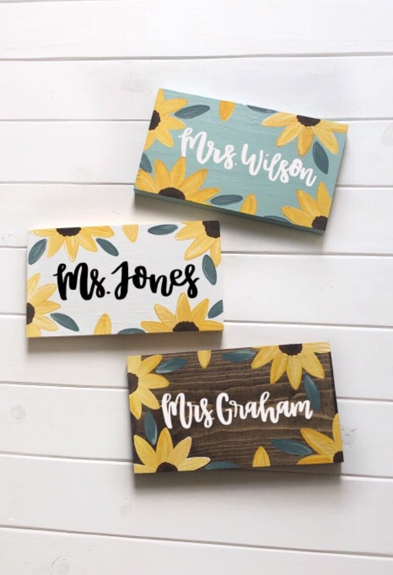 Teacher Name Sign Custom Teacher Name Sign Teacher Gift | Etsy
