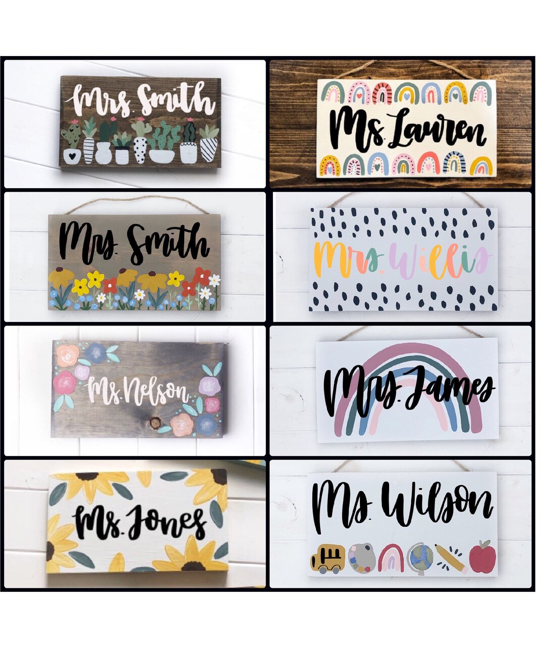 Teacher Name Sign- Custom Teacher Name Sign- Teacher Gift- Teacher Door ...