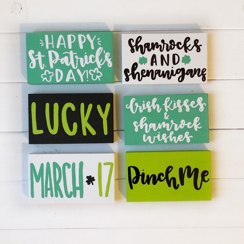 St Patrick’s Day Decor- St Patrick's Day Mini Signs- Mini Shamrock ...