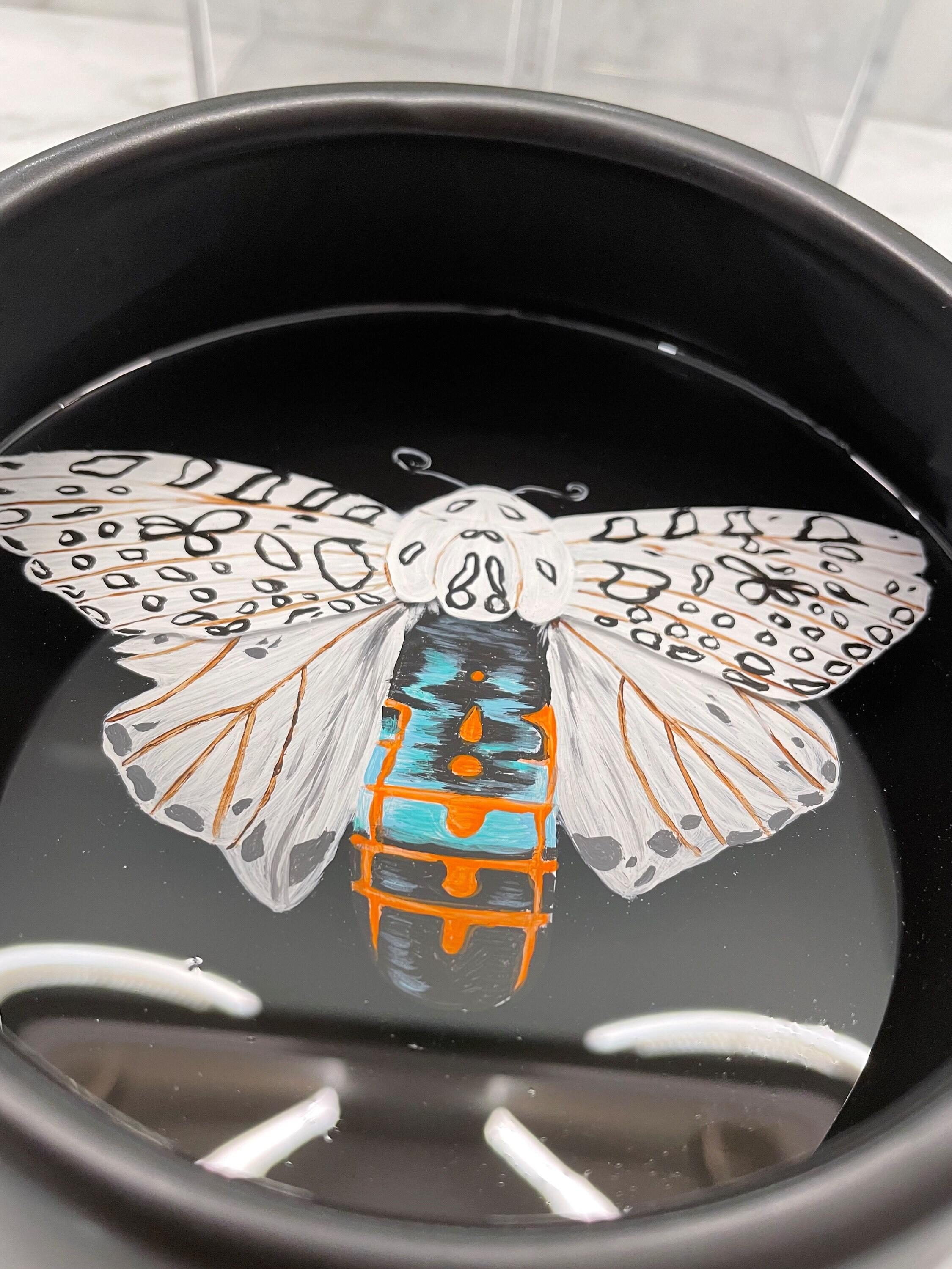 Giant Leopard Moth Resin Painting - Etsy