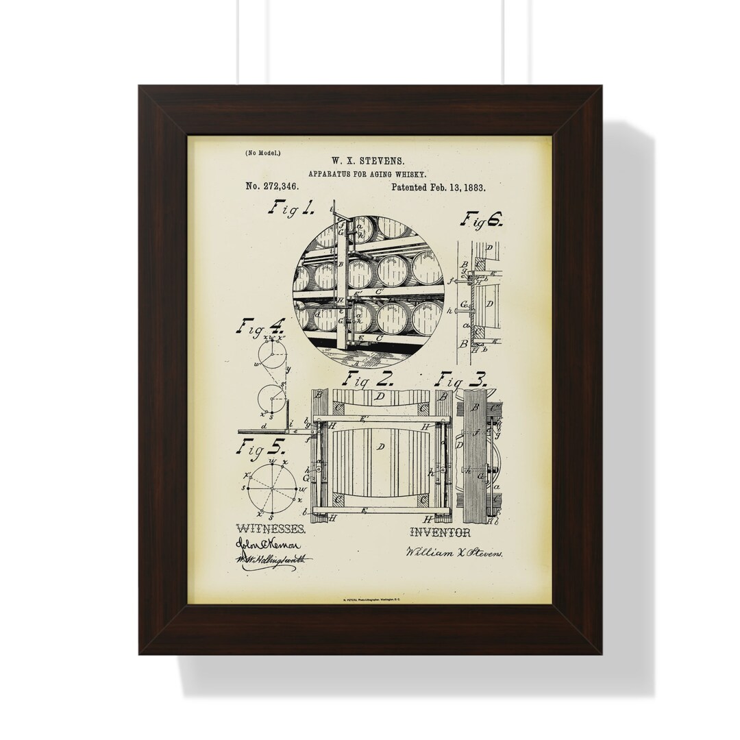 Light Distressed 1883 Whisky Patent Poster | Antique Distillery Process ...