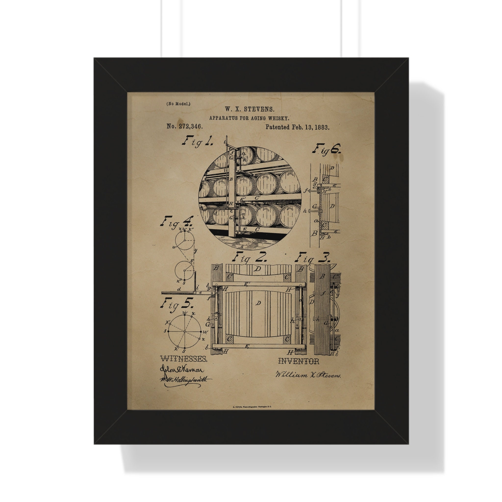 Distressed Whisky Aging Apparatus Patent Poster | Vintage 1883 ...