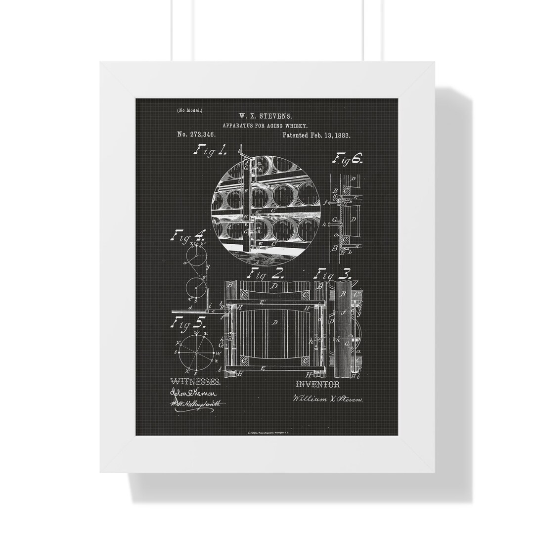 Blackprint Whisky Aging Apparatus Poster | 1883 Patent Art | Elegant ...