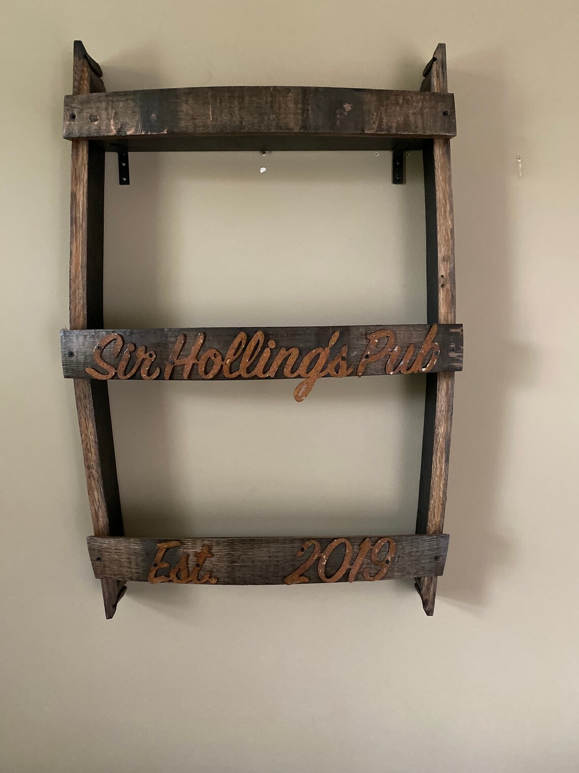 Barrel Shelf Wood Bar Shelf Stave Shelf Bourbon Barrel | Etsy