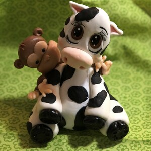 Loving Cow in Cold Porcelain - Etsy