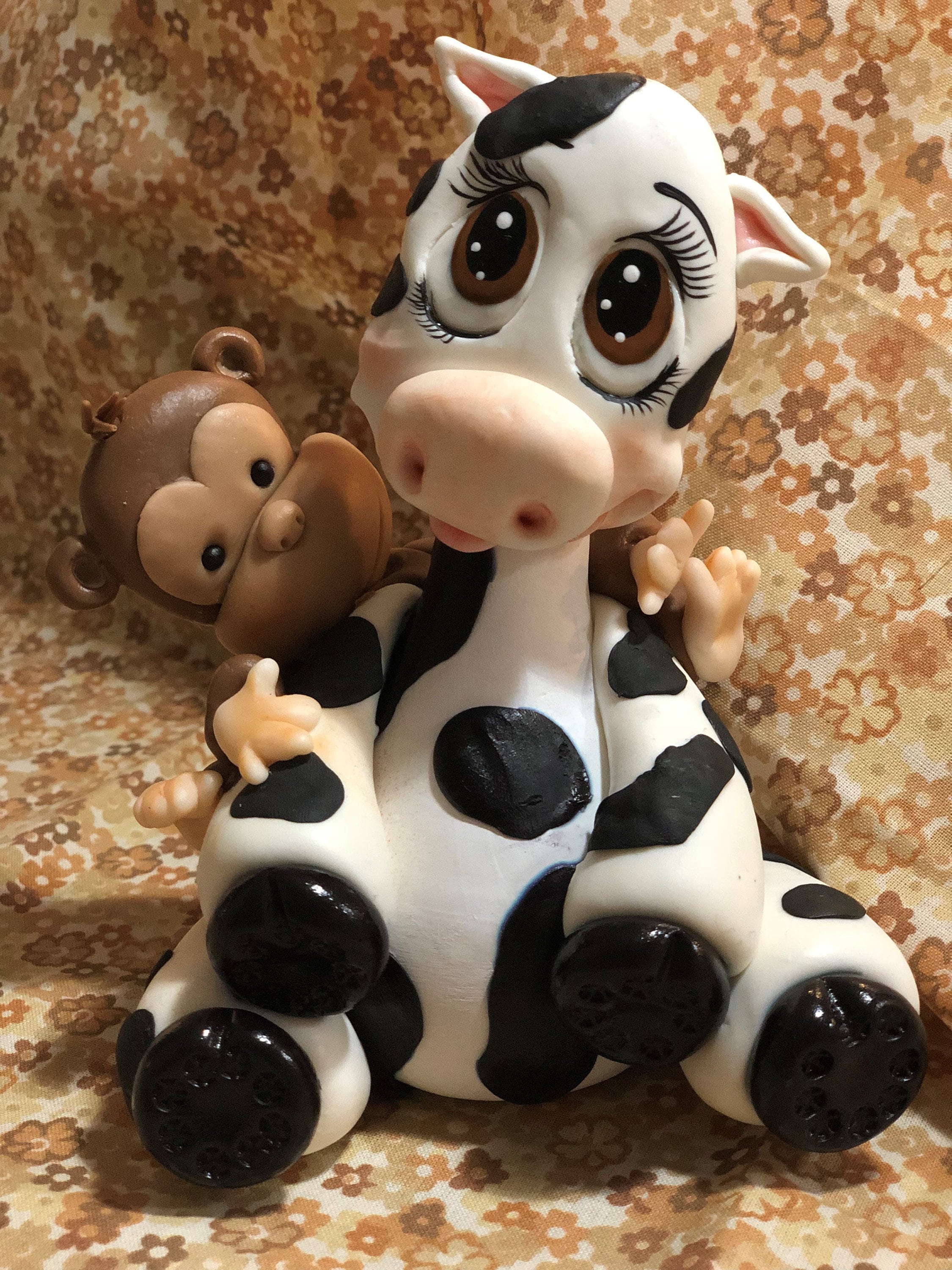 Loving Cow in Cold Porcelain - Etsy