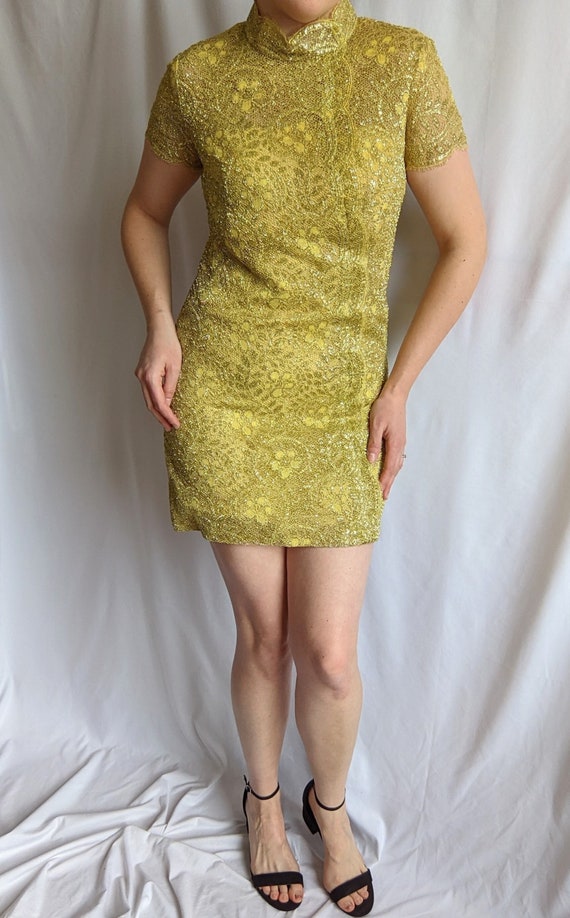 gold cheongsam dress - Gem
