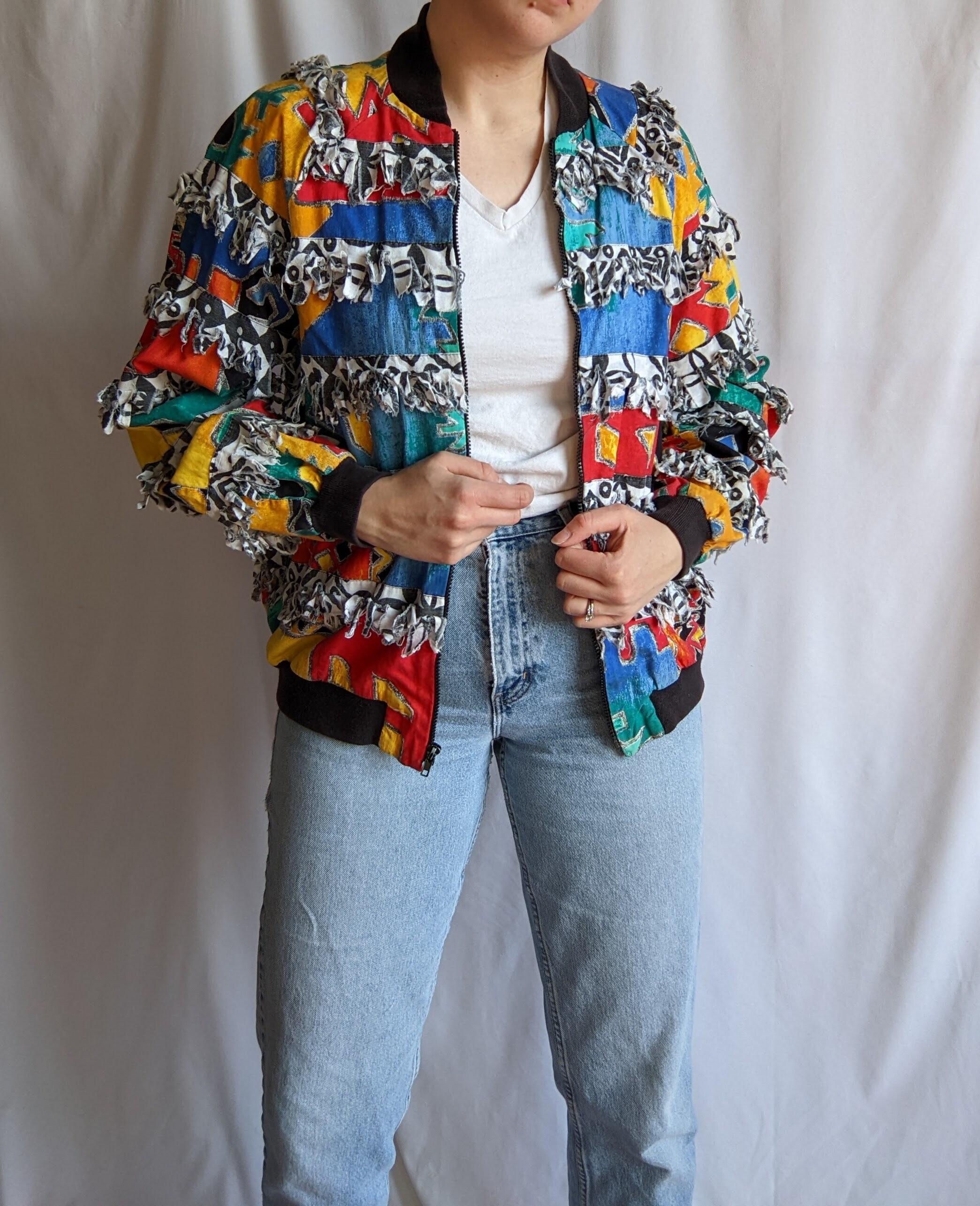 Vintage 1990s Paula Sweet Cotton Fringe Jacket - Etsy Vintage 1990s Paula Sweet Cotton Fringe Jacket - Etsy