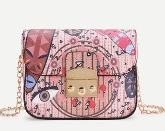 Steampunk Purse with Panel Designs on Front and Back Side