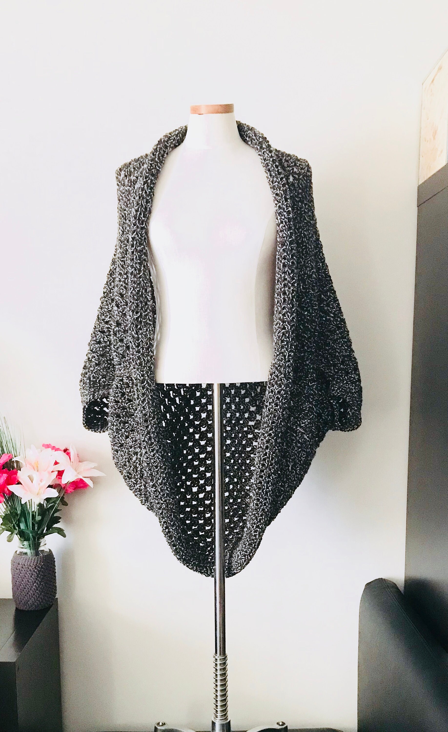 Crochet Oversized Shrug the bitmap Oversized | Etsy