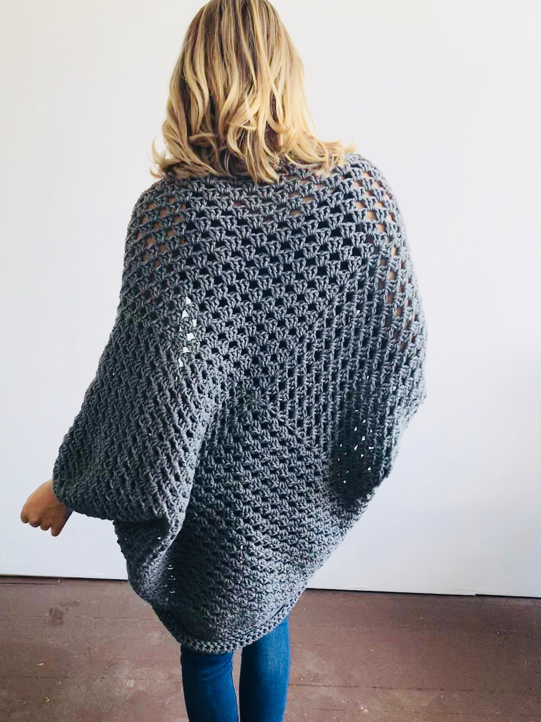Crochet Oversized Shrug the bitmap Oversized | Etsy