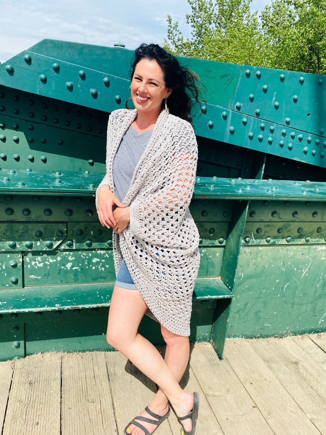 Crochet Summer Oversized Shrug the Summer bitmap - Etsy