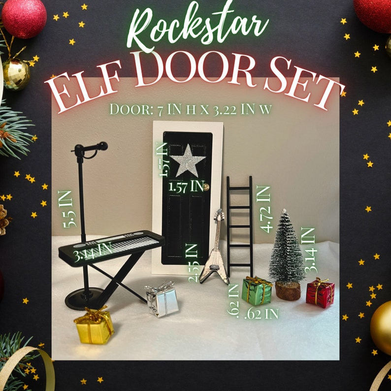 Magical Elf Door Set Rockstar Elf Door Christmas Elf Set Up - Etsy