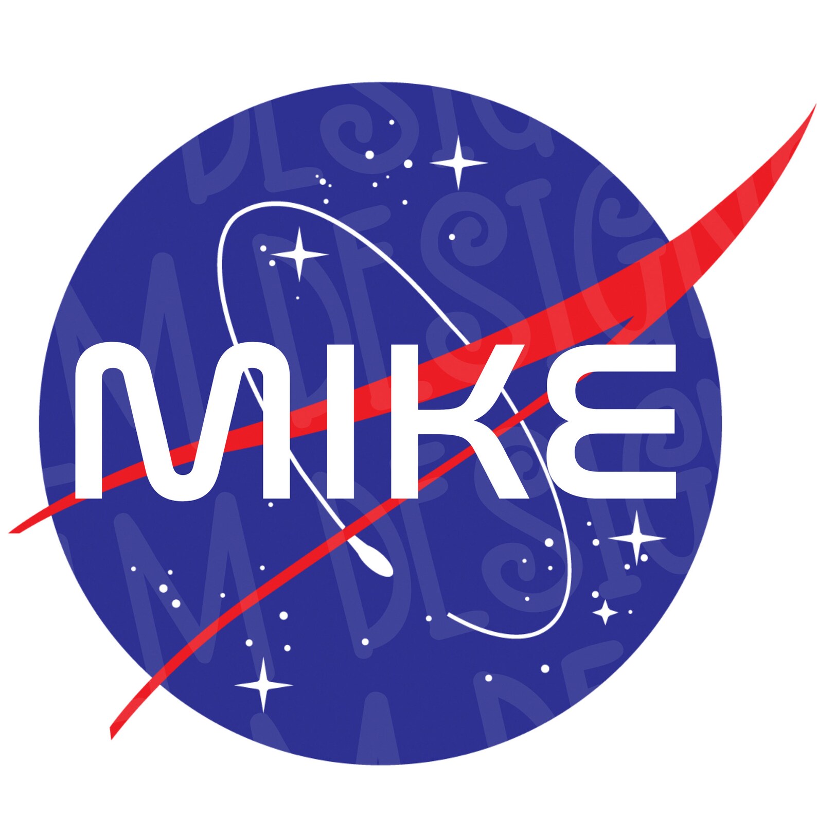 Customizable PRINTABLE NASA Inspired Logo Outer Space Replica Birthday ...