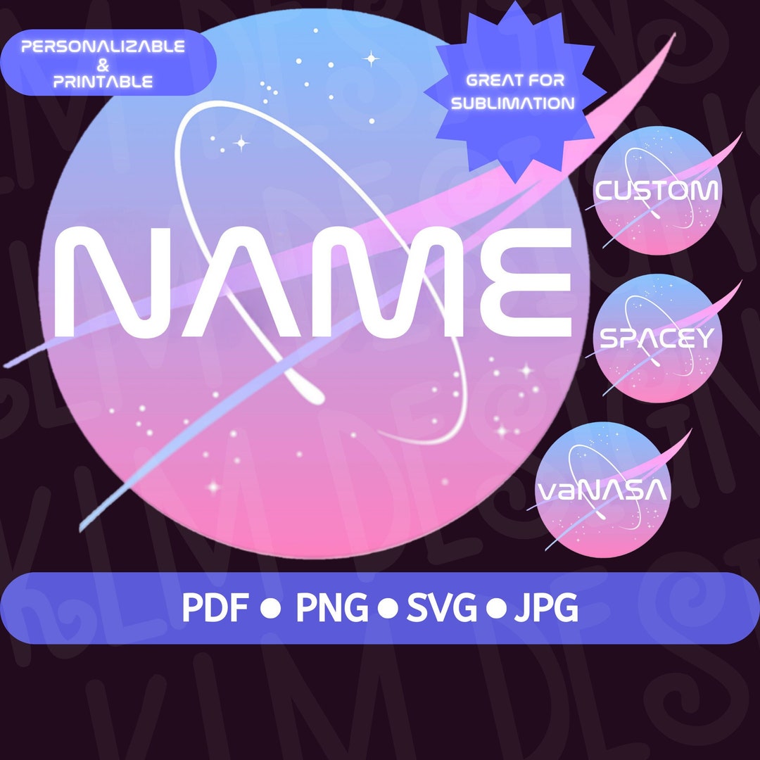 PRINTABLE NASA Inspired Logo Pink and Purple | Outer Space | Replica ...