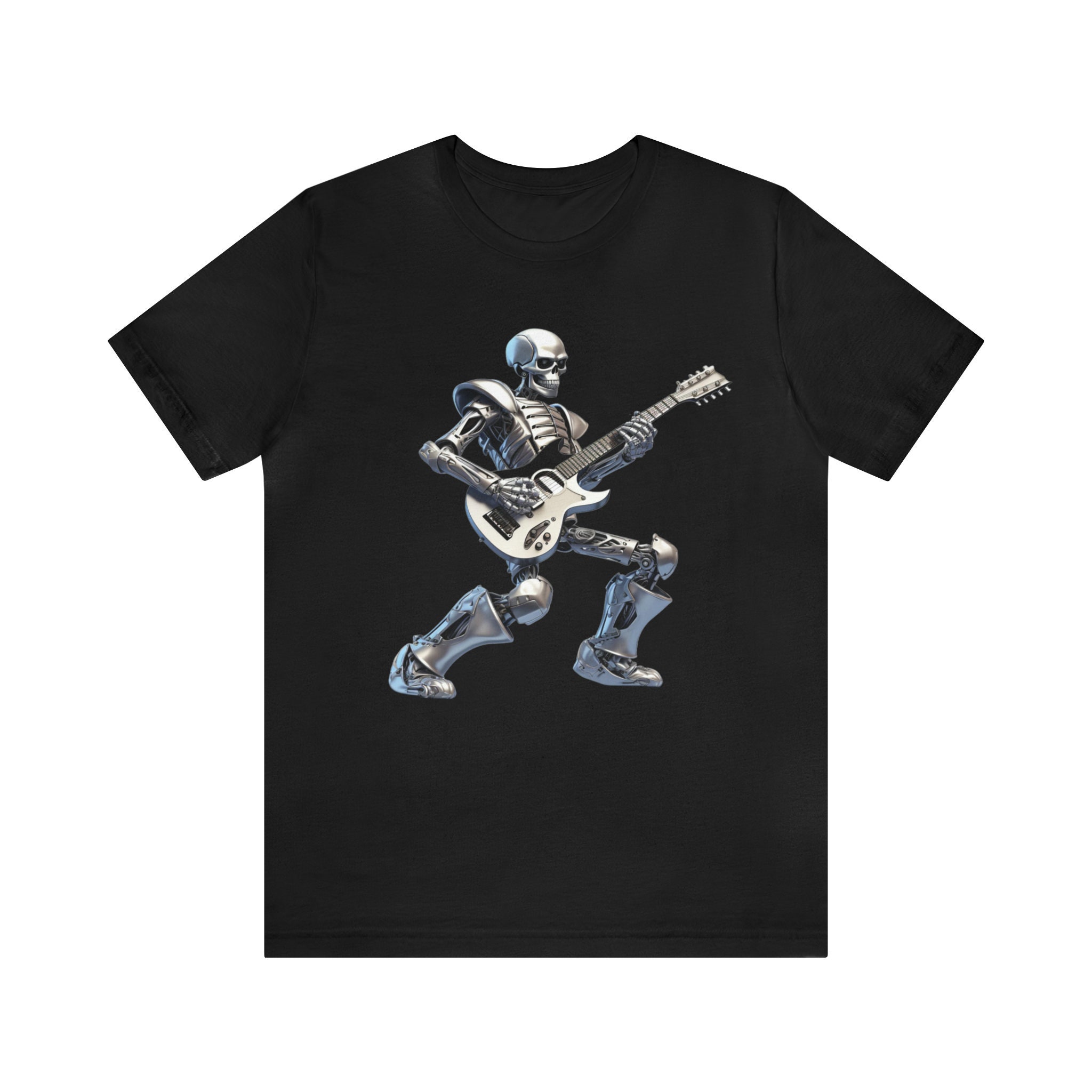 Skeleton Robot Playing Guitar Shirt Halloween Skeleton Rock and Roll ...