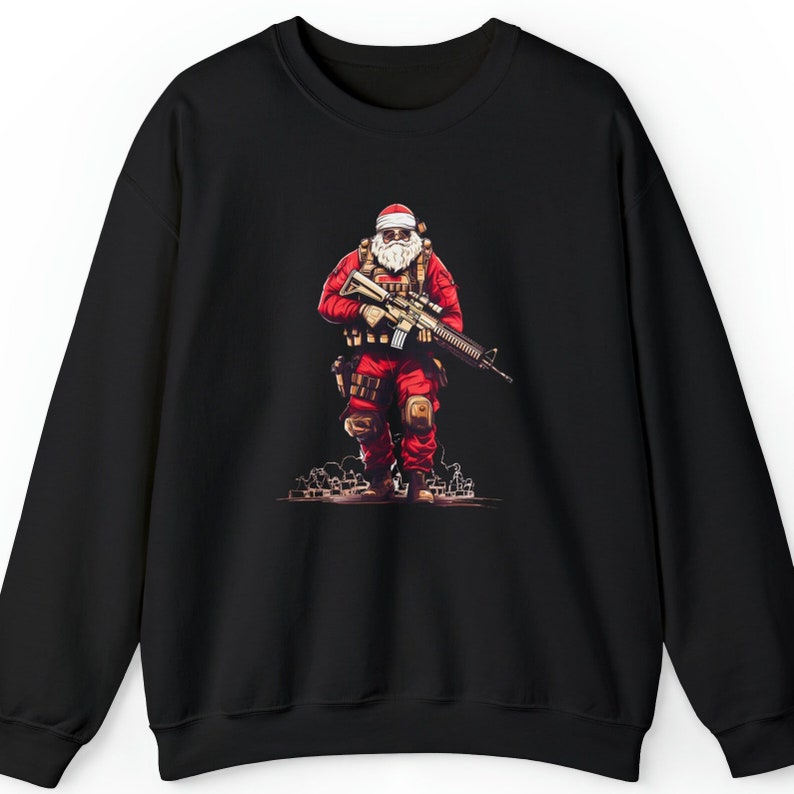 Tactical Santa Claus Unisex Crew Sweatshirt Military Christmas Shirt ...