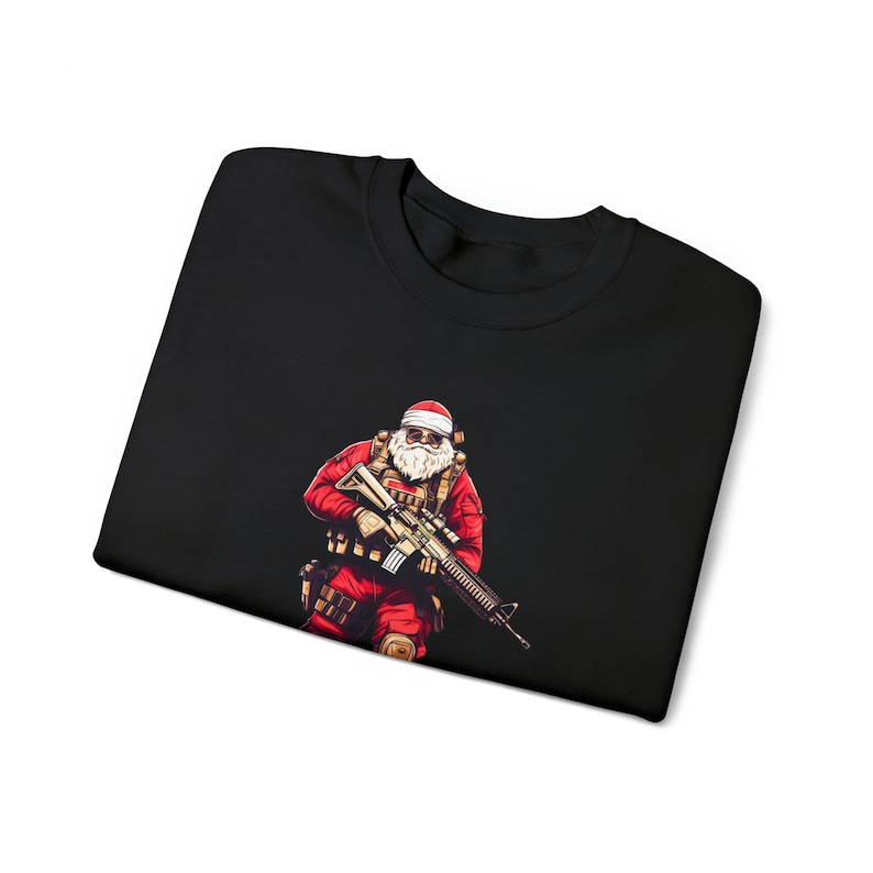 Tactical Santa Claus Unisex Crew Sweatshirt Military Christmas Shirt ...