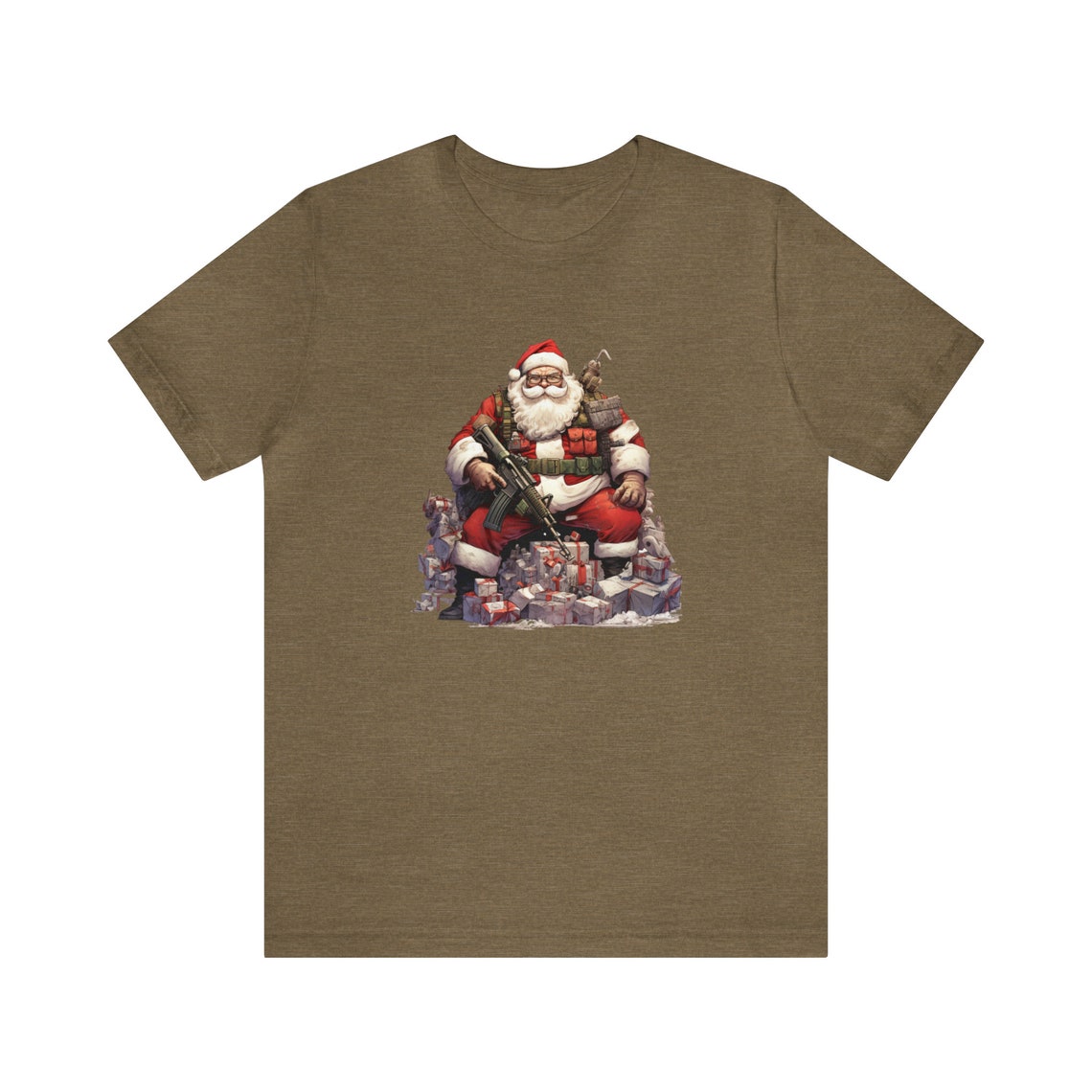 Tactical Santa Claus Unisex Jersey Short Sleeve Tee Military Christmas ...
