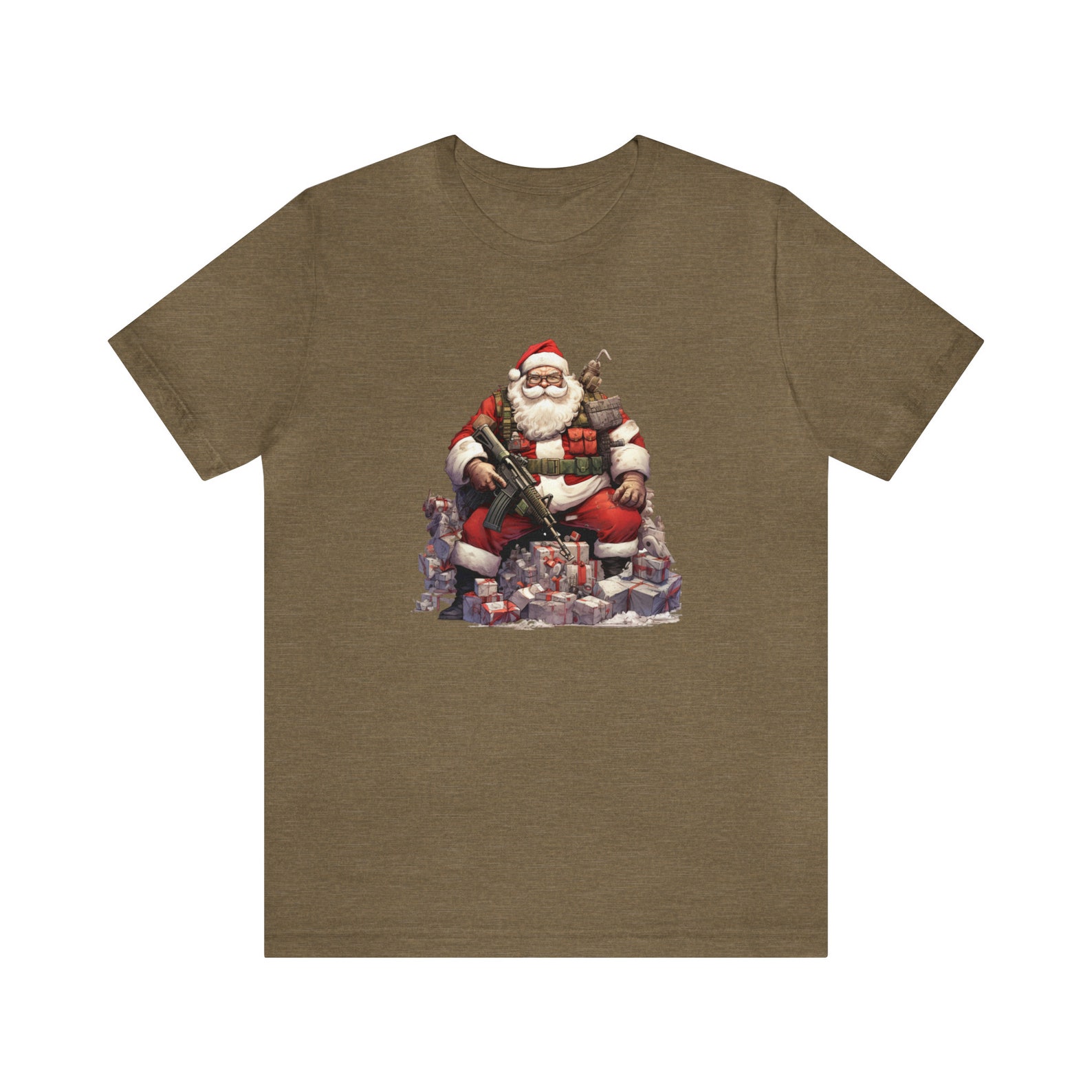 Tactical Santa Claus Unisex Jersey Short Sleeve Tee Military Christmas ...