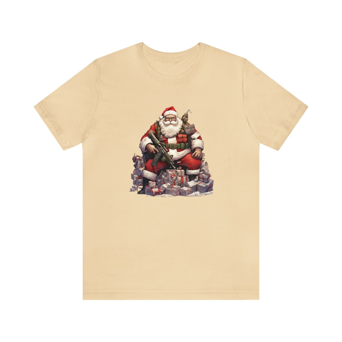 Tactical Santa Claus Unisex Jersey Short Sleeve Tee Military Christmas ...