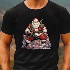 Tactical Santa Claus Unisex Jersey Short Sleeve Tee Military Christmas ...