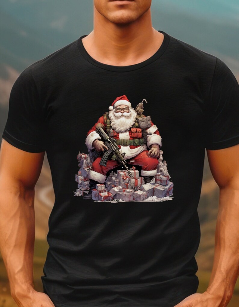 Tactical Santa Claus Unisex Jersey Short Sleeve Tee Military Christmas ...