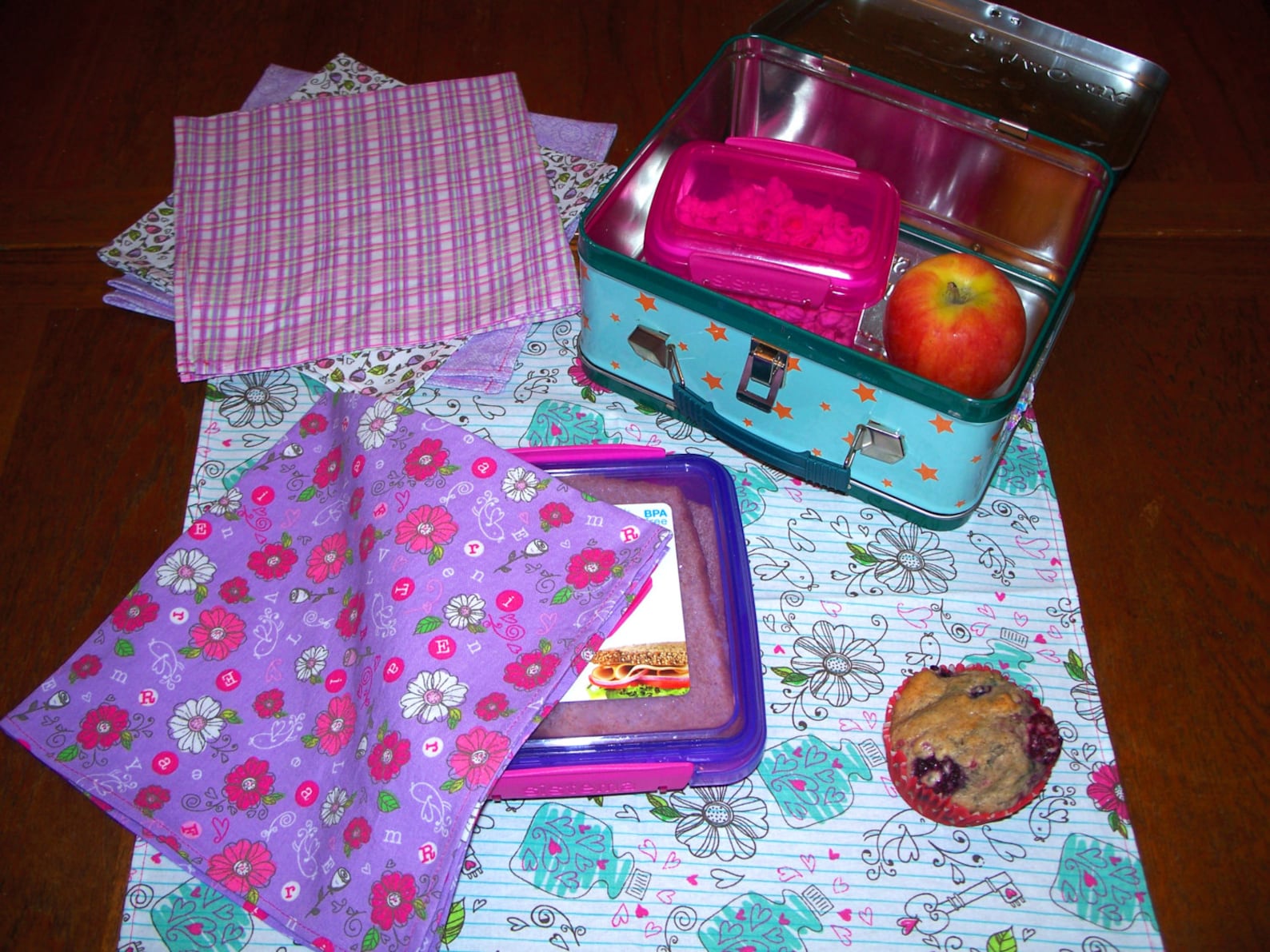 School Lunch Cloth Napkins, Set of 5 - Etsy