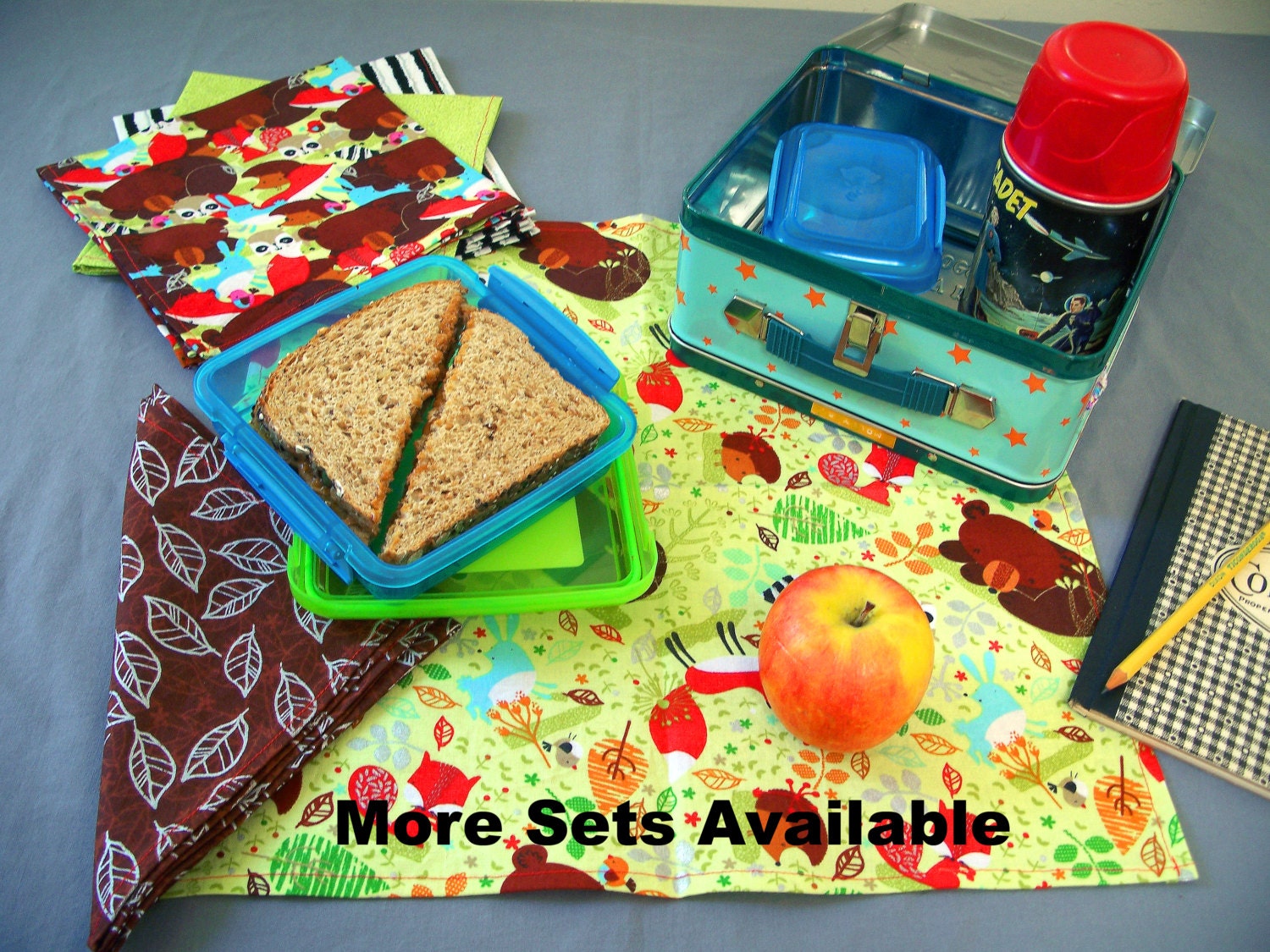 School Lunch Cloth Napkins, Set of 5 - Etsy