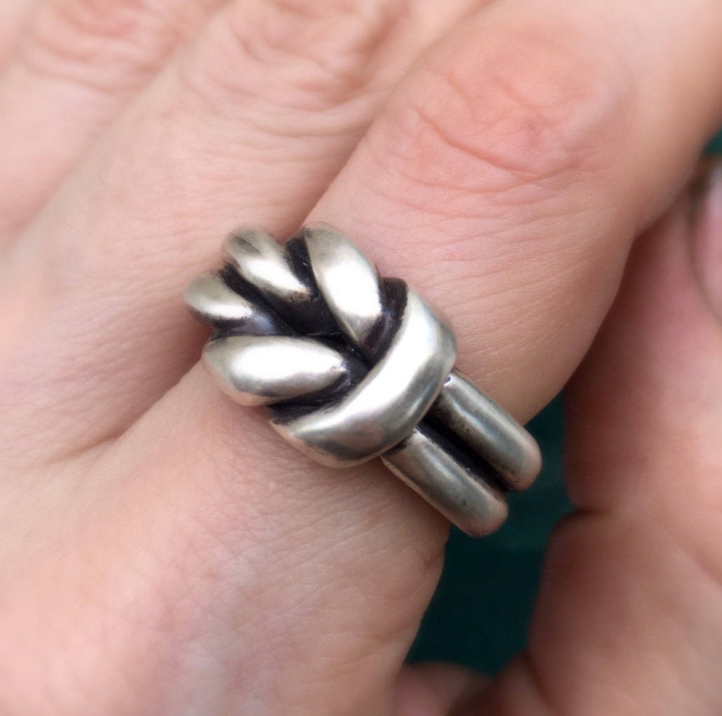 Men's Chunky Reef Knot Ring / Hercules Knot / Solid | Etsy
