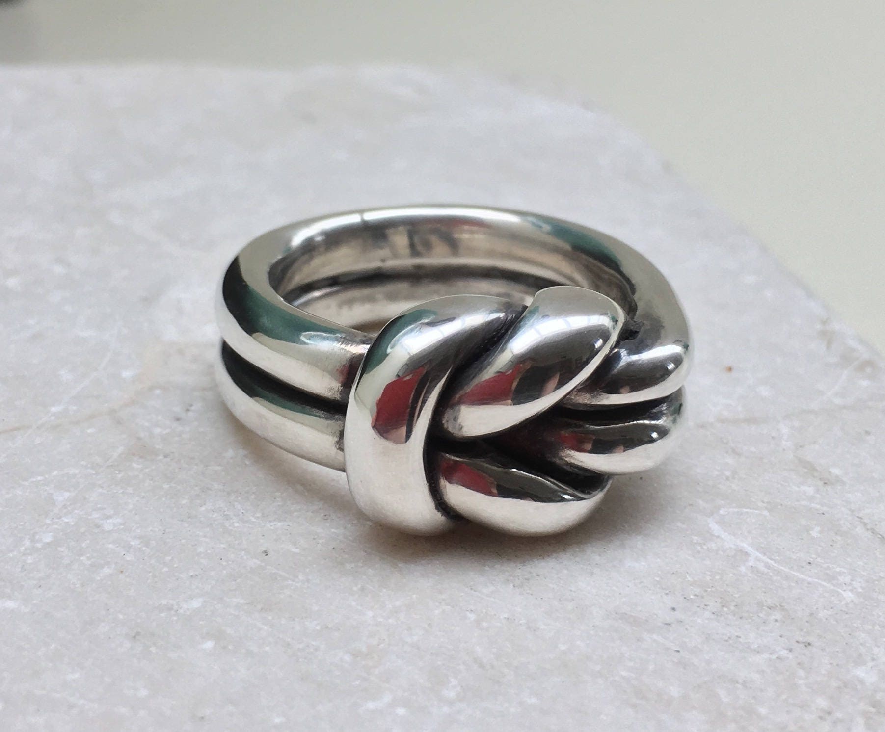 Men's Chunky Reef Knot Ring / Hercules Knot / Solid | Etsy UK