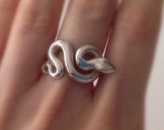 Minimalist Snake Ring in Solid .925 Sterling Silver / Made in Australia ...