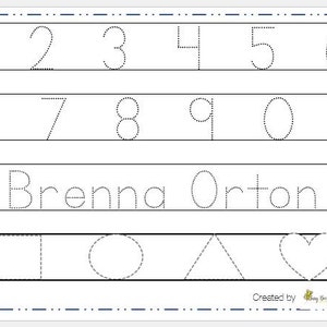 Alphabet, Shape, Number and Name Tracing Sheet. - Etsy
